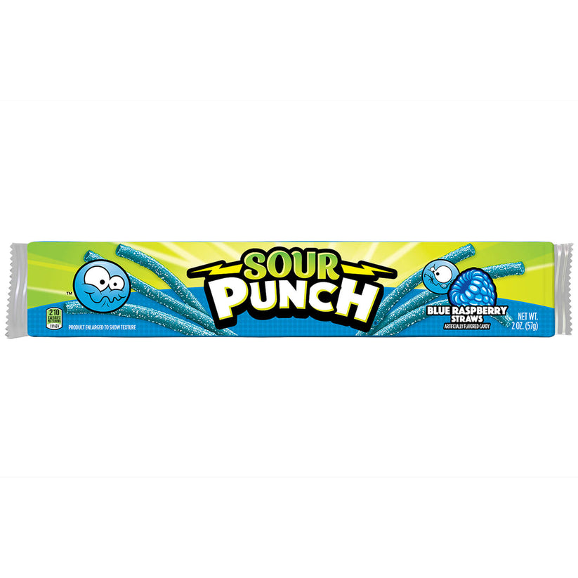 SOUR PUNCH® Blue Raspberry Straws, 12/24/2 oz – American Licorice Wholesale