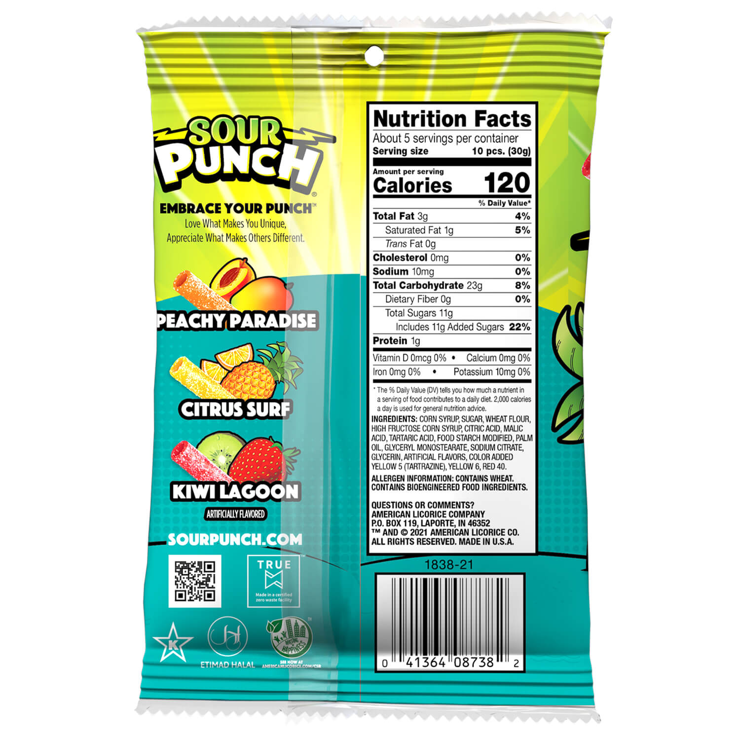 SOUR PUNCH® Bites® Tropical Blends, Hanging Bag, 12/5 oz – American ...